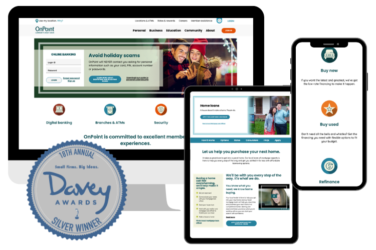 VSECU, OnPoint, Educators, and UMe Win 2022 Davey Awards! - PixelSpoke
